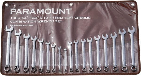 (18 Piece Set) Paramount 12 Point Inch and Metric Combination Wrench ...