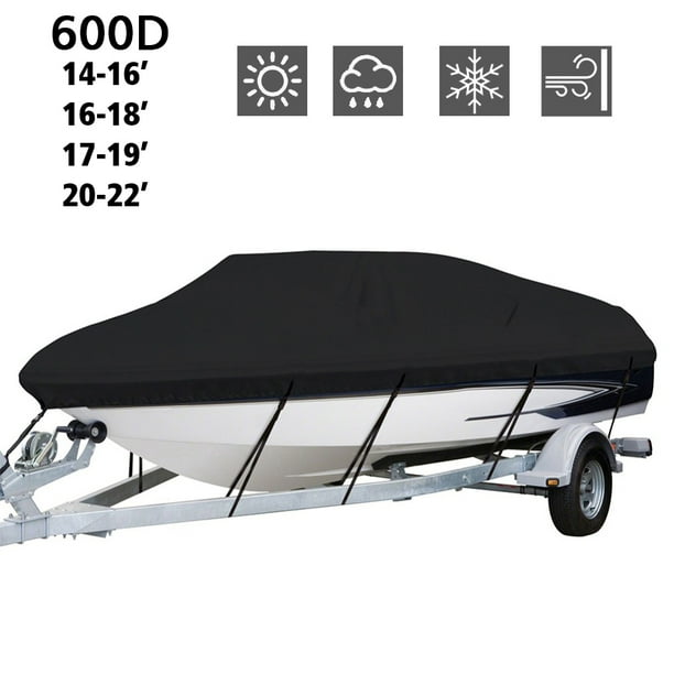 Waterproof Heavy Duty Boat Cover 600D Marine Grade Trailerable Fishing ...