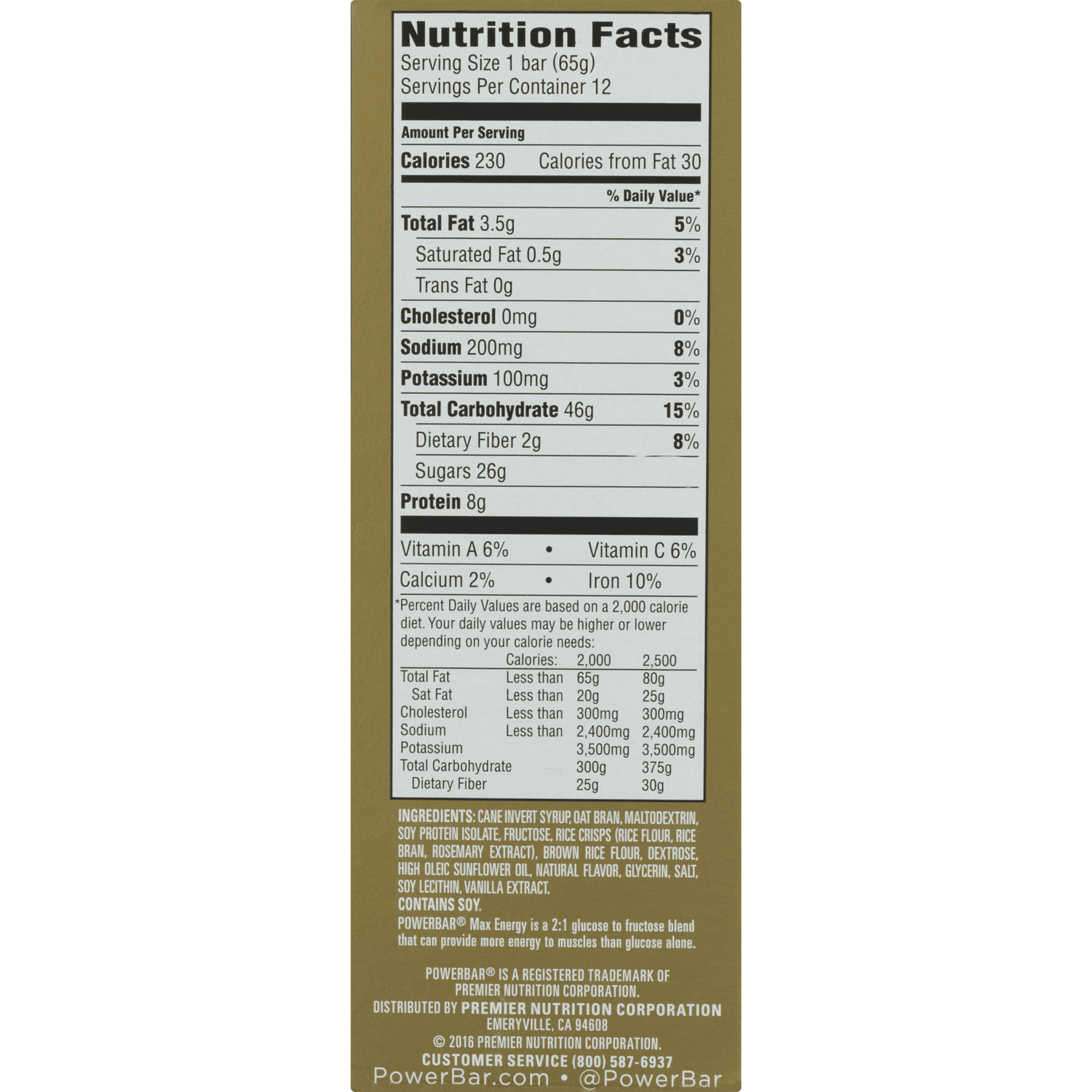 Vanilla Crisp Powerbar Nutrition Facts | Besto Blog