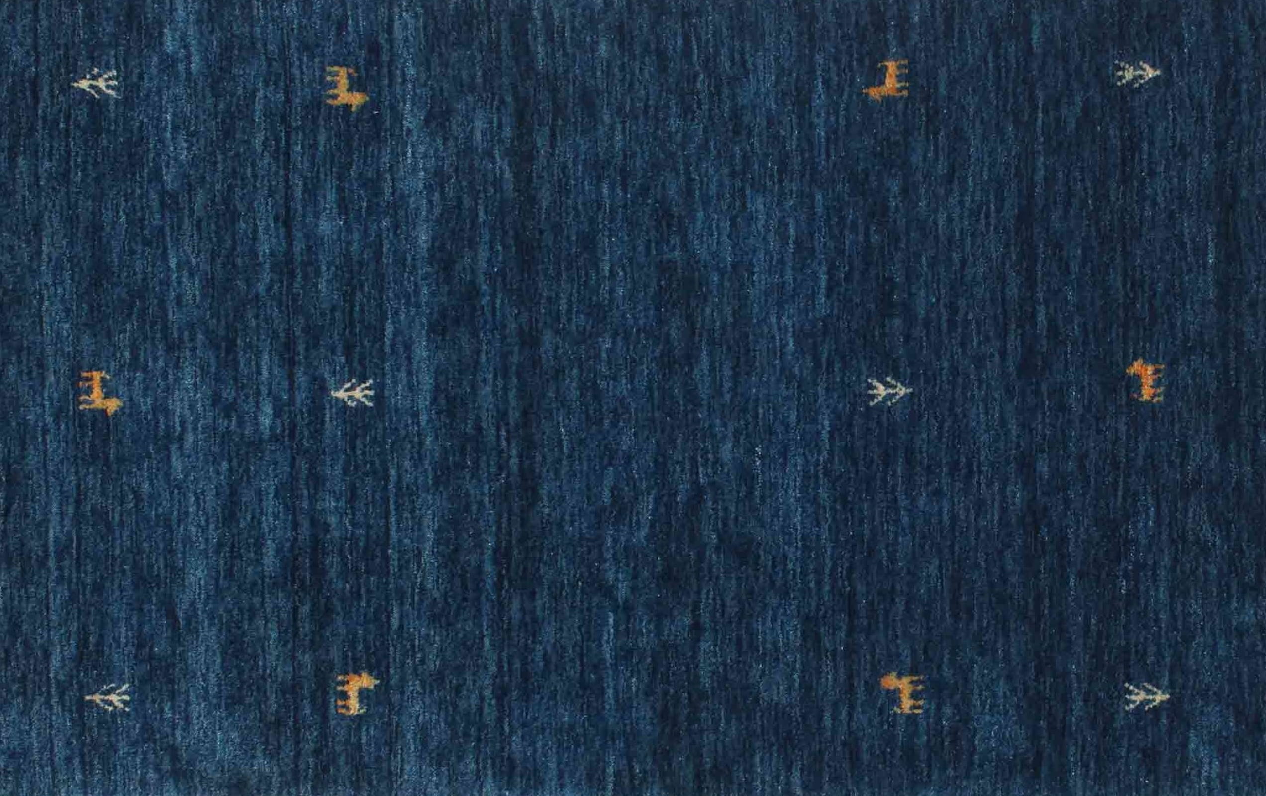 Ahgly Company Indoor Rectangle Contemporary Deep-Sea Blue Abstract Area ...