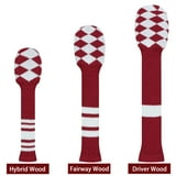 LeFeng 3Pcs Golf Club Covers, Knitted Golf Club Covers for 460cc Driver Fairway Woods and Hybrid ...