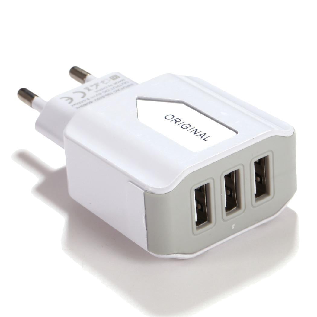 Triple USB Port Wall Home Travel AC Power Charger Adapter Vi2c ...