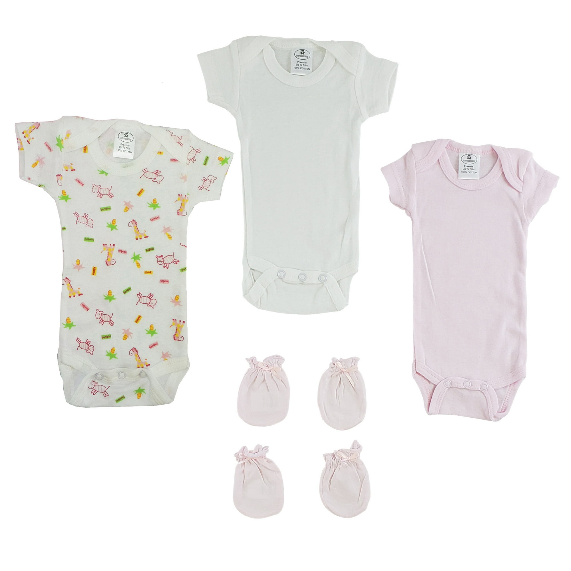 Click here for Bambini Preemie Onezies And Mittens - 5 Pcs Set On... prices