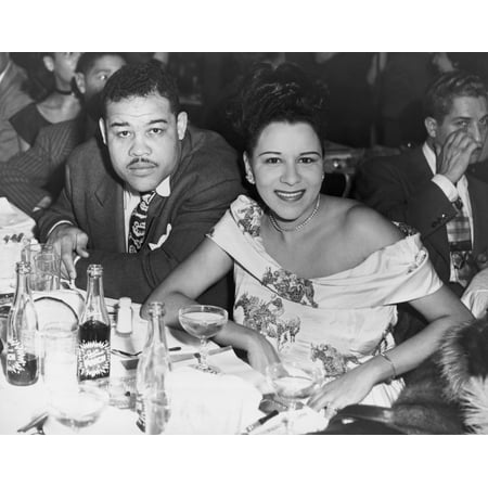 Heavyweight Champ Joe Louis And His First Wife Marva Dining At A Night ...