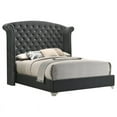 Melody Modern 5 Piece Grey Upholstered Tufted Eastern King Bedroom Set