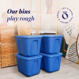 HOMZ 10 Gallon Heavy Duty Plastic Storage Container, Capri Blue ...