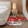 8ft Round Rug Red Christmas Area Rugs for Living Room Bedroom Washable ...