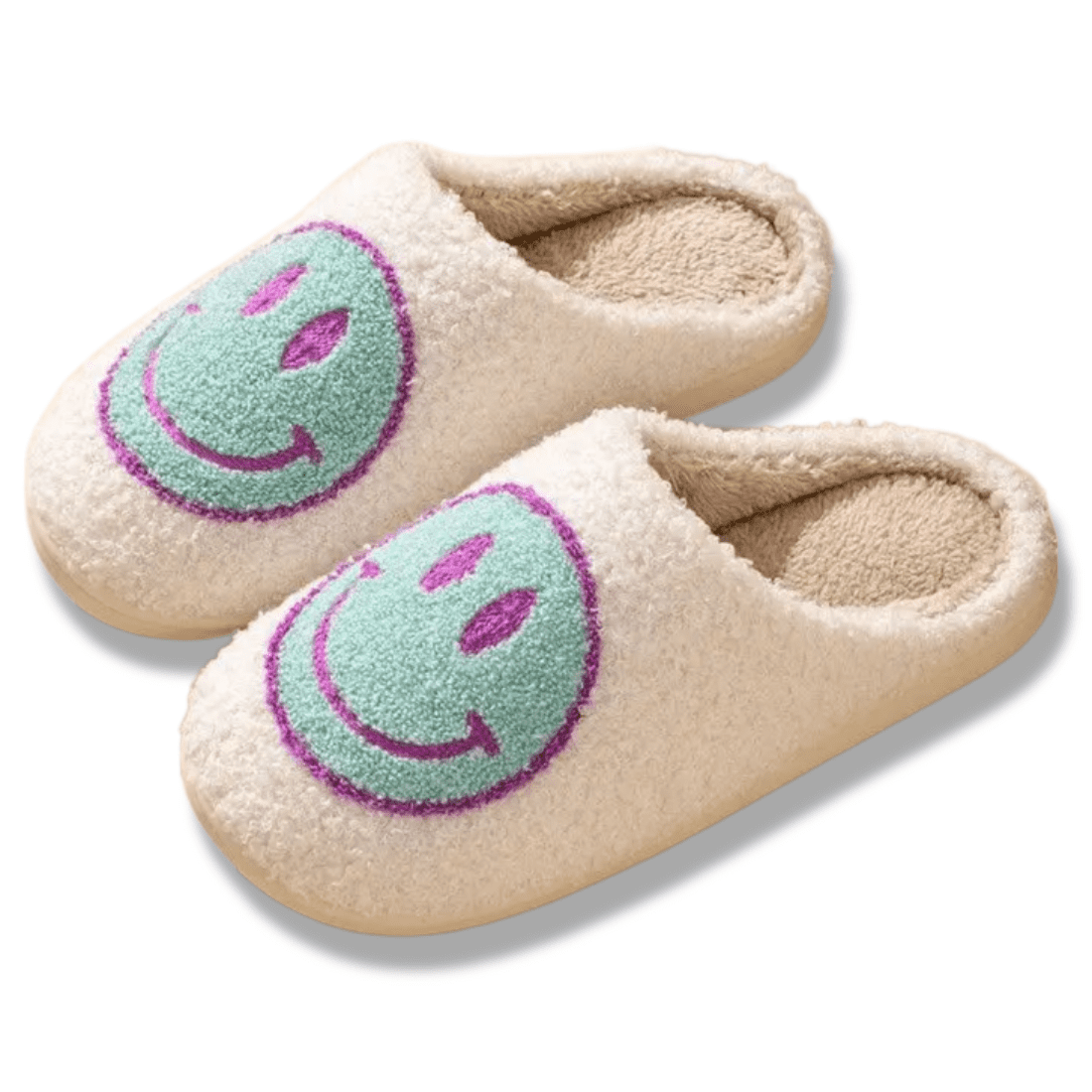 Smiley Face Slippers (Unisex), Slip Resistant, Slide-On House Shoes ...