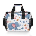 Cartoon Elephant Cute Hearts Portable Cooler Lunch Box Reusable ...