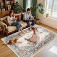 Area Rugs 5'x7' Washable Non-slip Flvintdimedallion Carpet For Living ...