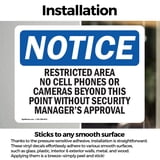 (2 Pack) Restricted Area No Cell Phones Or Cameras OSHA Notice Sign ...