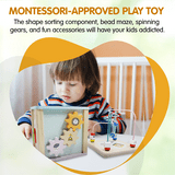 Leo & Friends Kid Problem Solving Toy Wooden Activity Cube for Toddlers ...