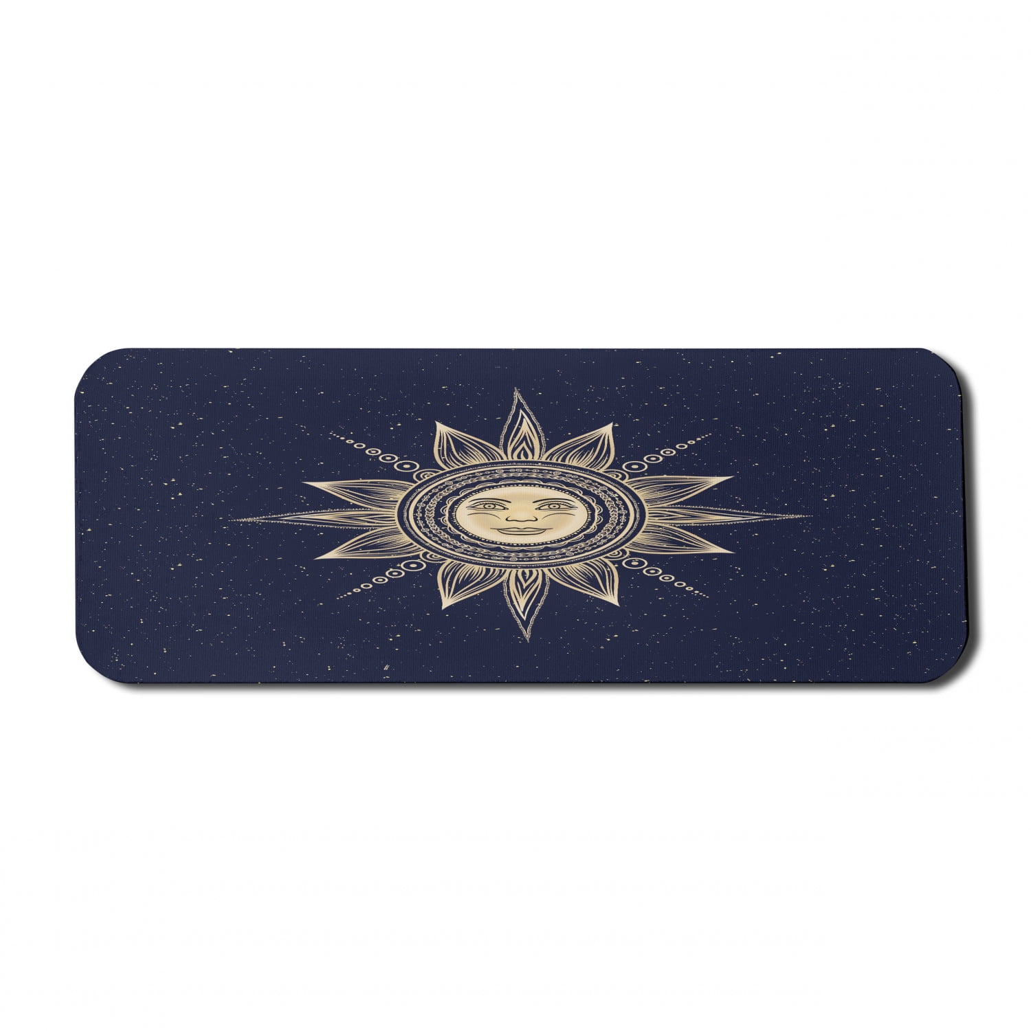 Psychedelic Computer Mouse Pad, Vintage Occult Sun with Face Boho ...