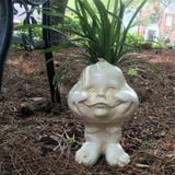 Homestyles 8.5 in. Baby the Muggly Face Humorous Statue Planter Holds 3 ...