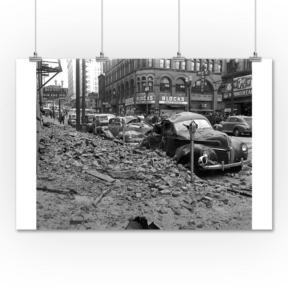 Earthquake Damage in Pioneer Square - Seattle, WA (36x54 Giclee Gallery ...