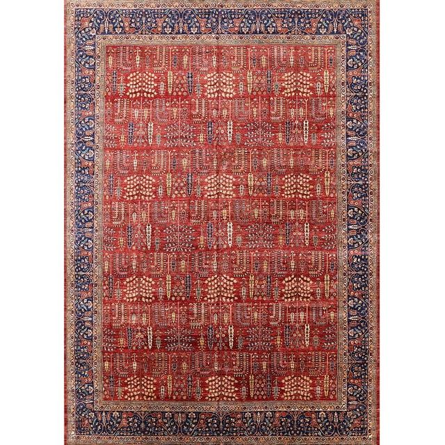 Ahgly Company Indoor Rectangle Mid-Century Modern Red Oriental Area ...