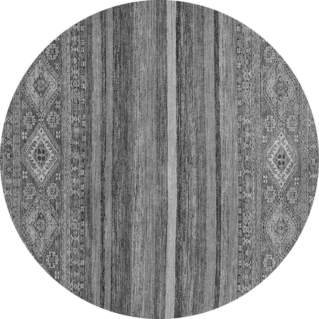Ahgly Company Indoor Round Abstract Gray Modern Area Rugs, 8' Round ...