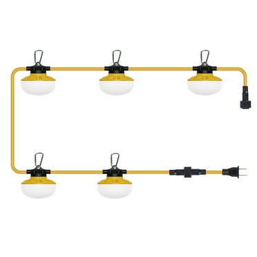 FungLam 200FT LED Light String - 20 Bulbs, 200W, 20000LM, Industrial ...