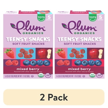 Plum Organics Teensy Snacks Soft Fruit Snacks, Mixed Berry, 0.35 oz ...