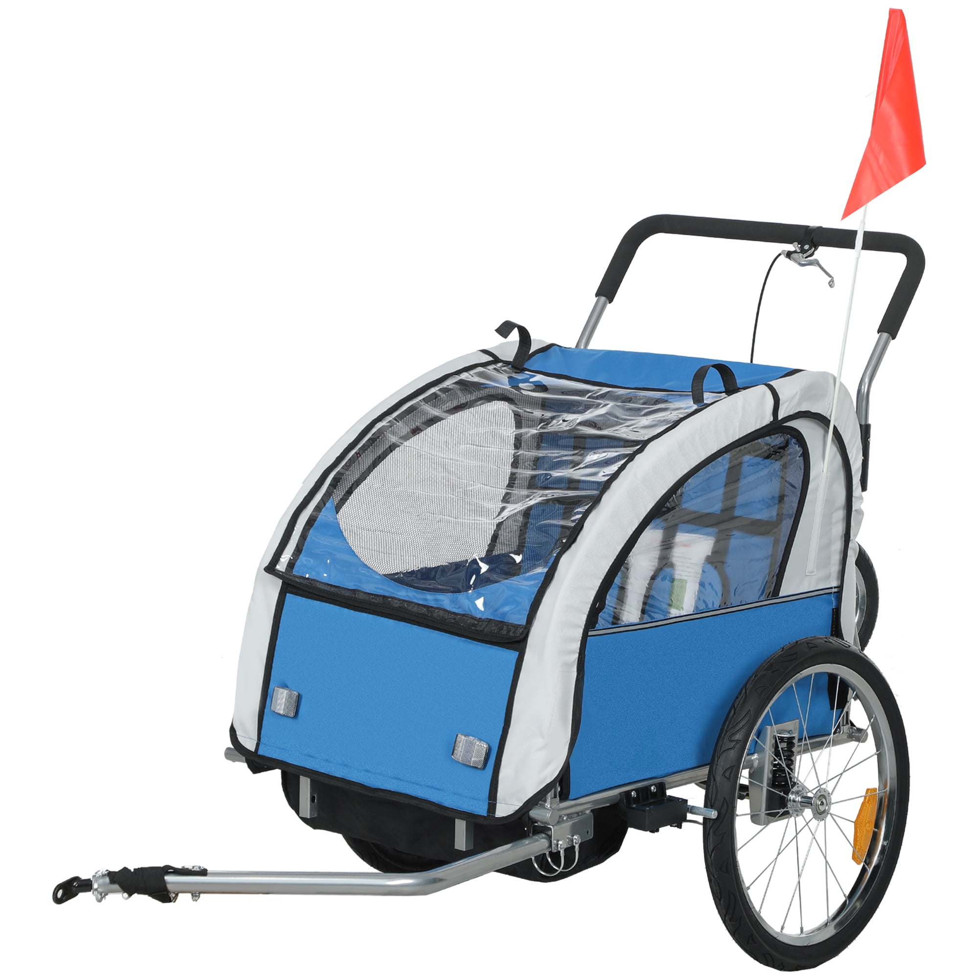 Aosom 2-in-1 Bike Trailer for Kids, Foldable Baby Stroller Carrier ...