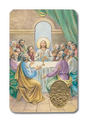 Apostles Creed Laminated Catholic Prayer Holy Card with Medal and ...