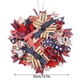 4th of July Patriotic Burlap & Ribbon Wreath,Red White Blue Plaid ...