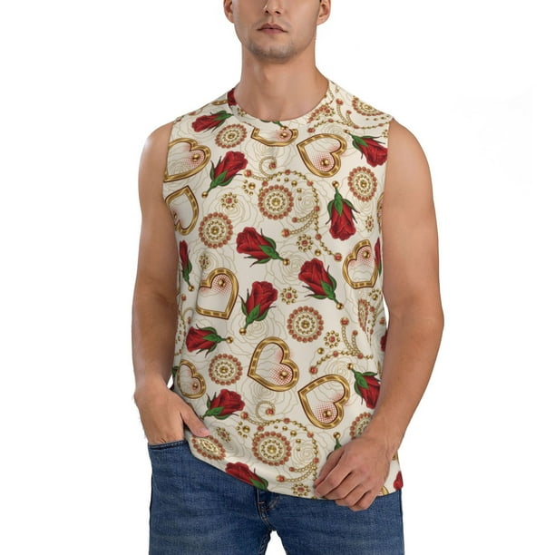 Fotbe Valentine'S Day Rose Men's Camiseta sin Mangas Estampada para ...