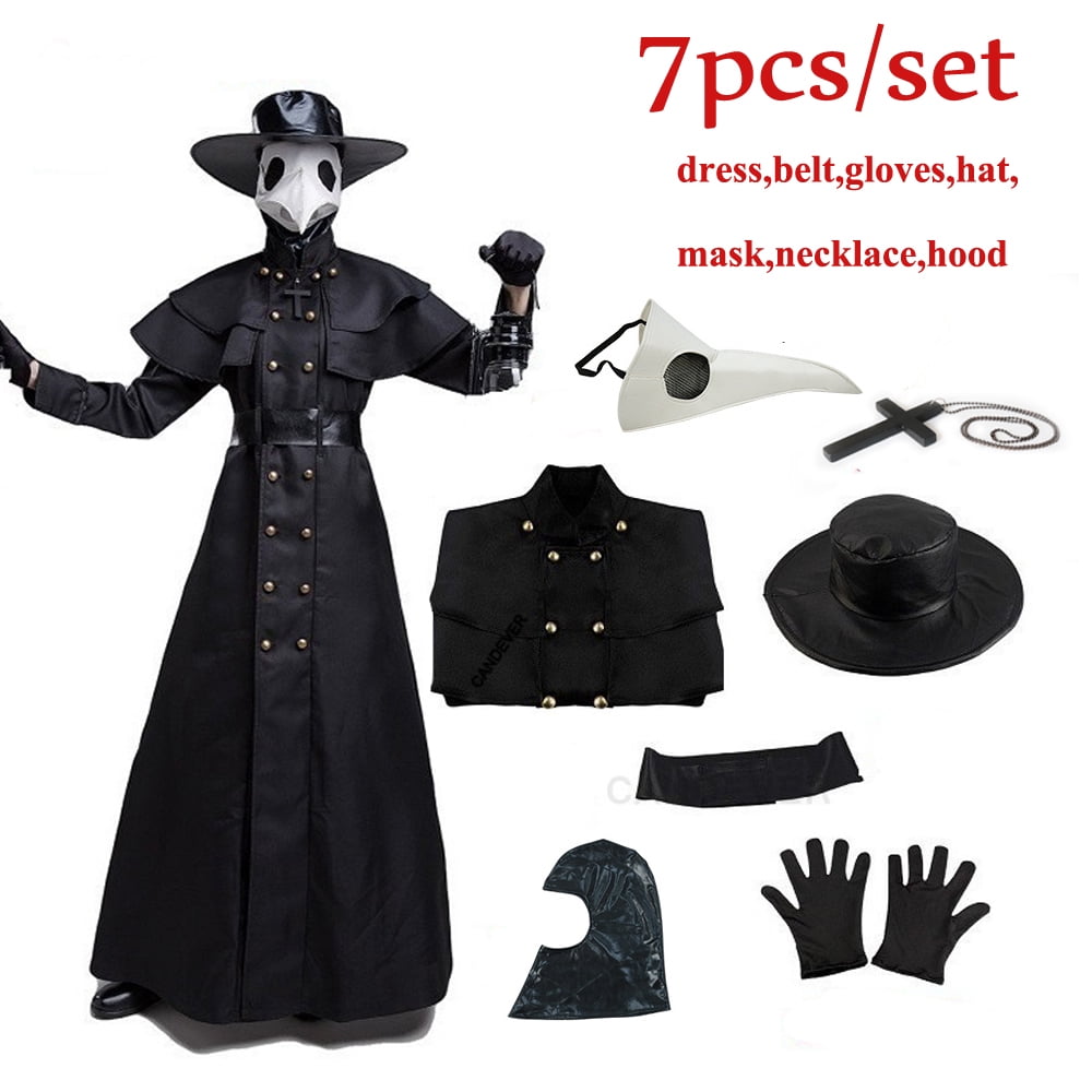 7pcs Medieval Plague Doctor Costume Cosplay - Walmart.com