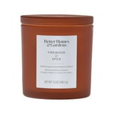 Better Homes & Gardens 12oz Firewood & Spice Scented 2-Wick Jar Candle ...
