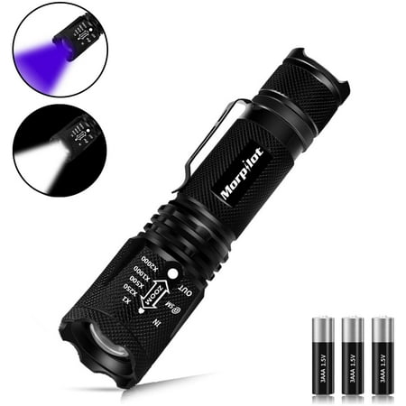 2 in 1 Black Light UV Flashlight & LED Tactical Flashlight White Light ...