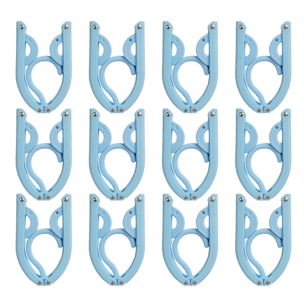 12 Pcs Folding Travel Hangers Collapsible Coat Hanger Travel Drying ...