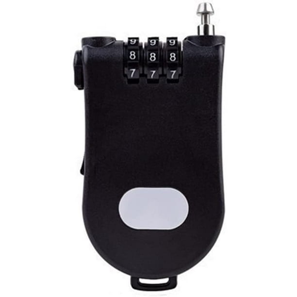 1 candado de combinación retráctil con cable retráctil para equipaje de bicicleta - (negro ...