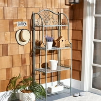 International Caravan Santa Fe Iron 4-Tier Foldable Outdoor Bakers Rack for Kitchens - Walmart.com