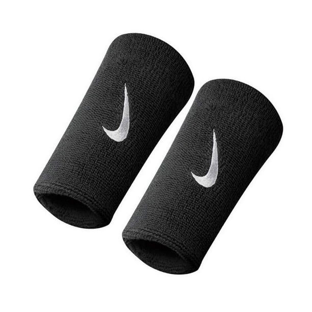 Par de pulseras Nike Swoosh Doublewide, negras, 12,7 cm de ancho ...