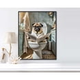 Affixzi Pug Toilet Animal Portrait, Digi Art Poster, Newspaper Style ...