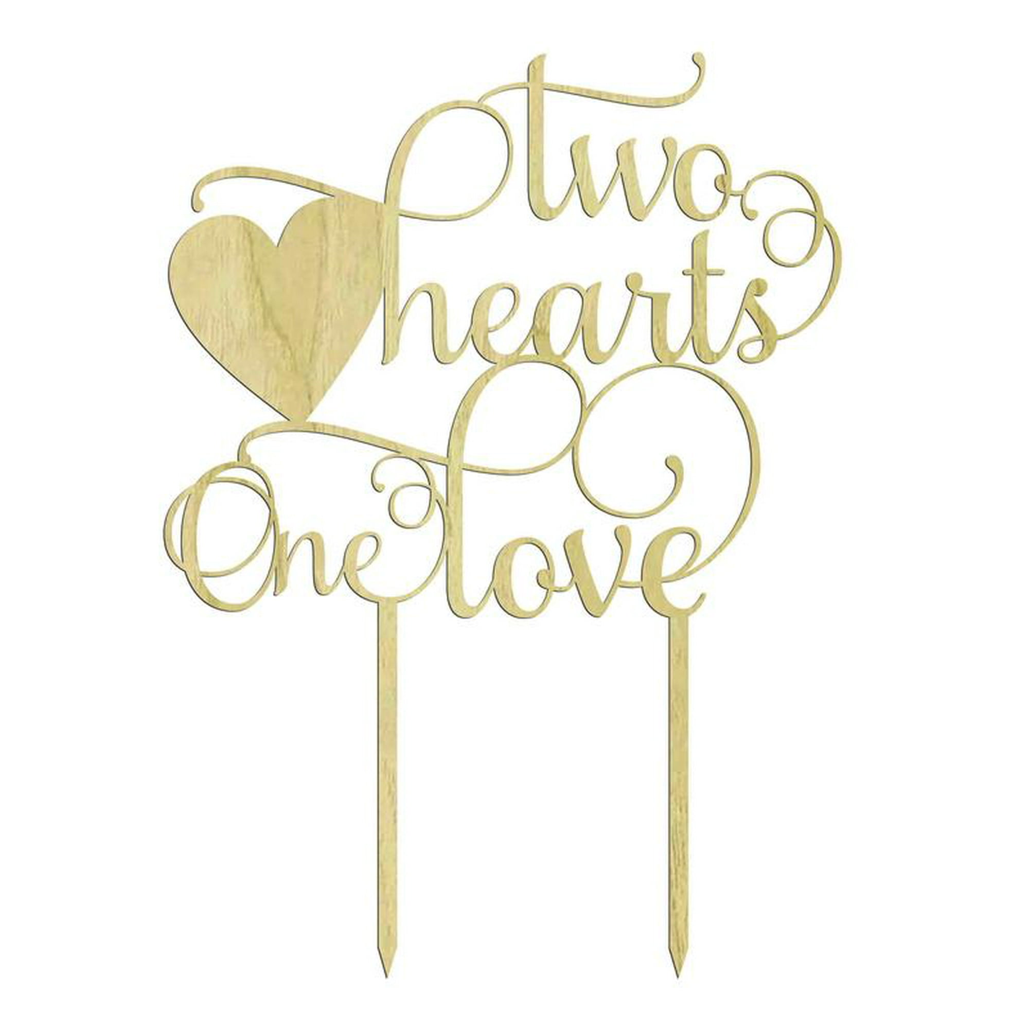 Rustic Heart Wedding Cake Toppers