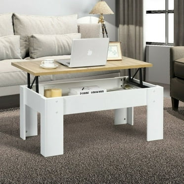 Enza Home Sona Engineered Wood Coffee Table in Light Walnut Brown ...