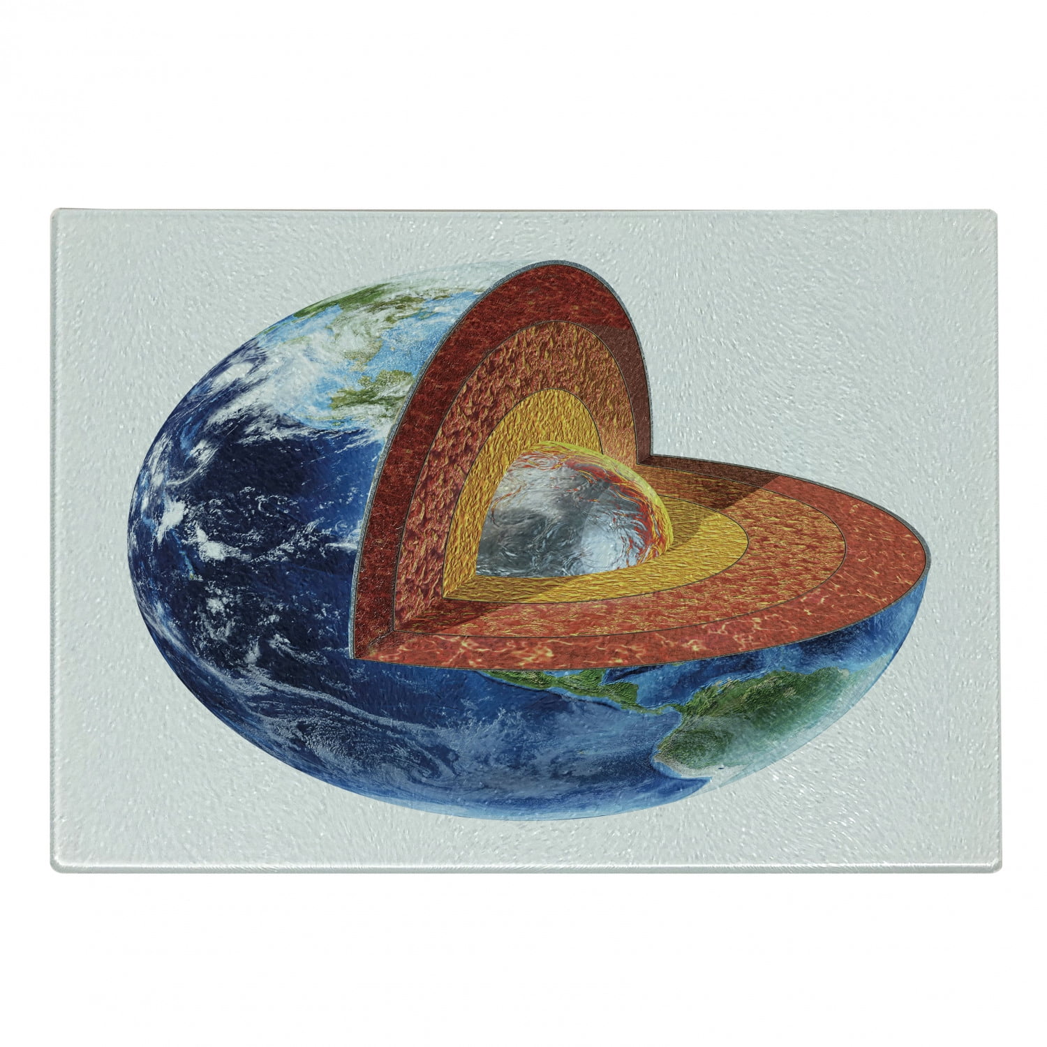 Earth Cutting Board, Earth Image Showing the Inner Core Geology and ...