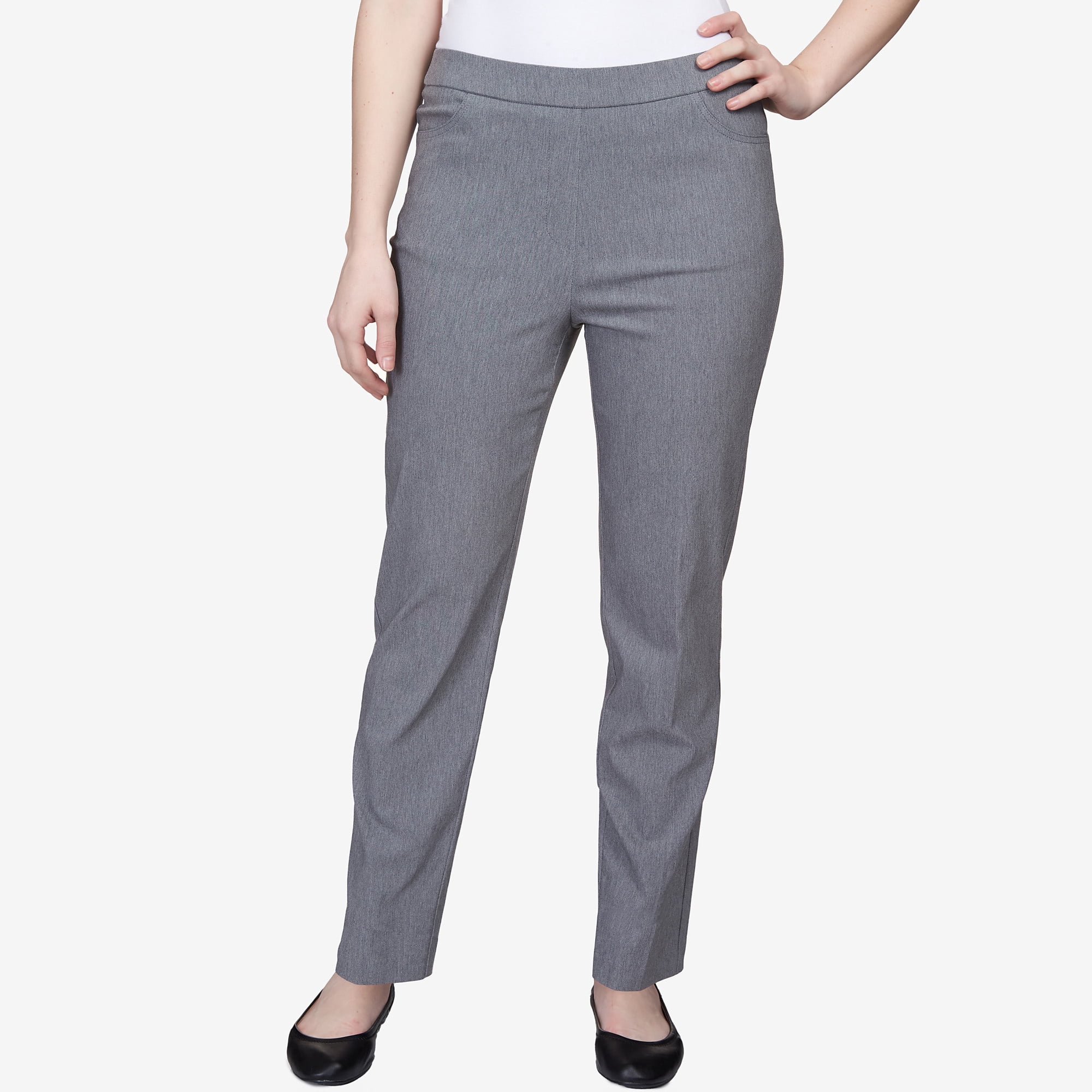 Alfred Dunner Womens Petite Shaping Tummy Control Flat Front Average ...