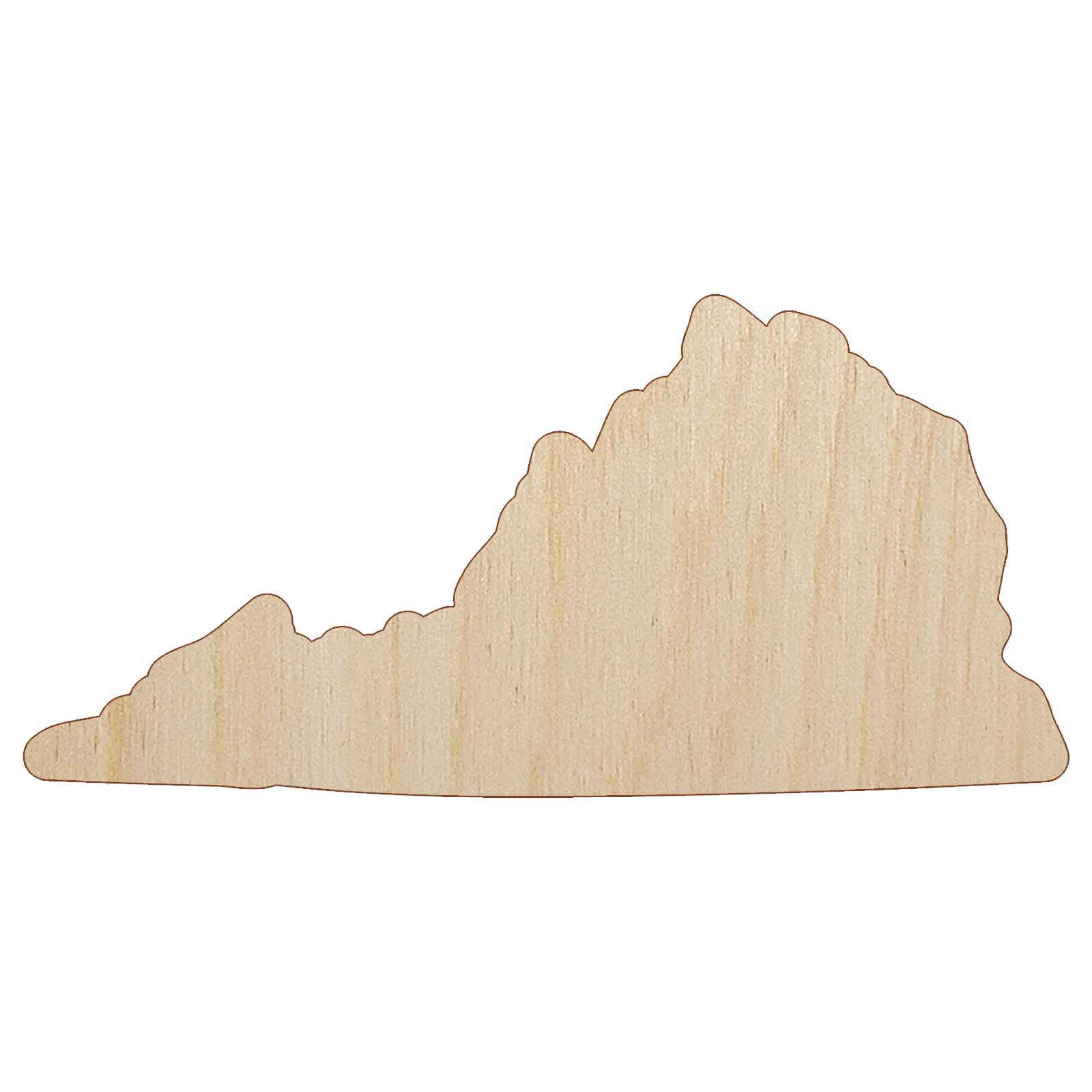 Virginia State Silhouette Wood Shape Unfinished Piece Cutout Craft DIY ...
