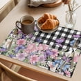 Butterfly Flower Cotton Linen Placemats Set of 4, Watercolor Pink Rose ...