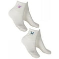 2 Pair White Bobby Socks w Butterfly Appliques - Womens Socks Sz 9-11 ...