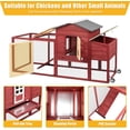 PETSCOSSET Chicken Coop with Run and Wheels, Outdoor Wooden Hen House ...