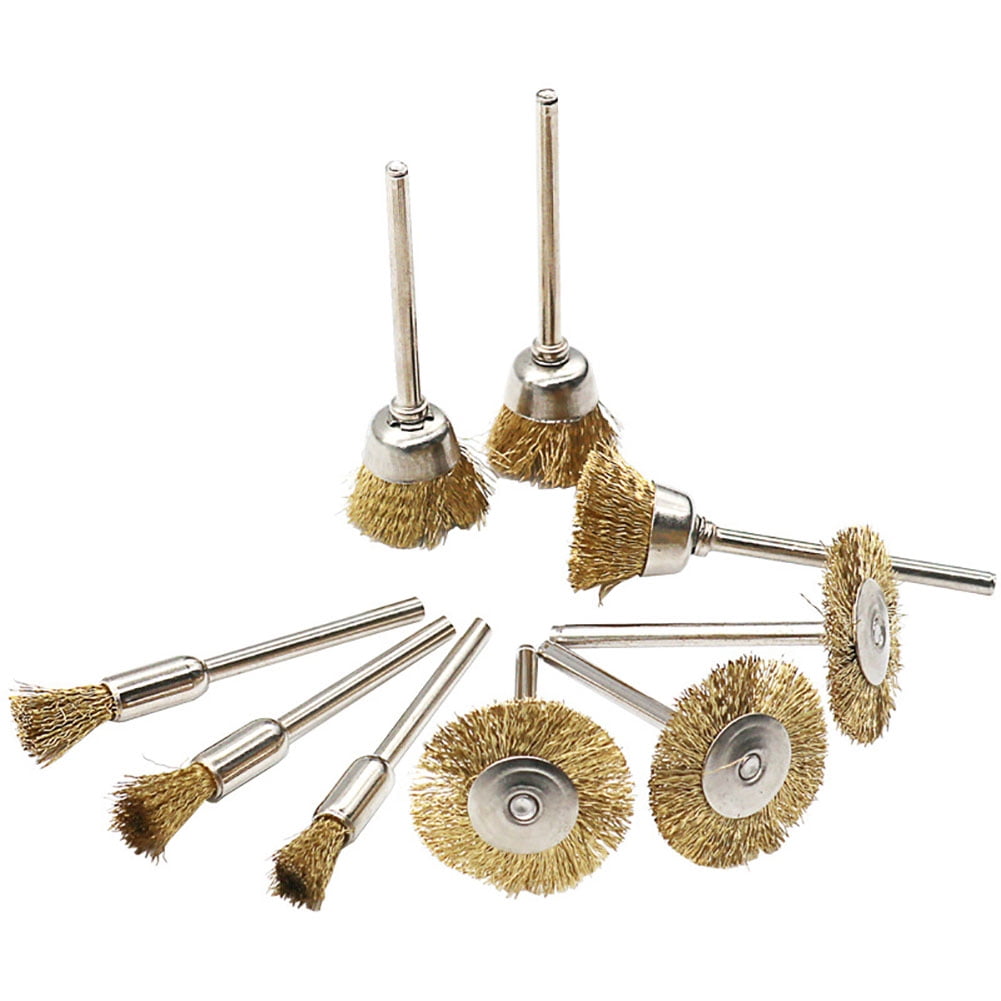 Yoone 9Pcs/Set Brass Wire Brush Wheel Die Grinder Rotary Electric Tool ...