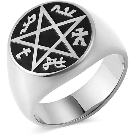 NETSENG Supernatural Devils Trap Symbol Sigil Stainless Steel Ring ...