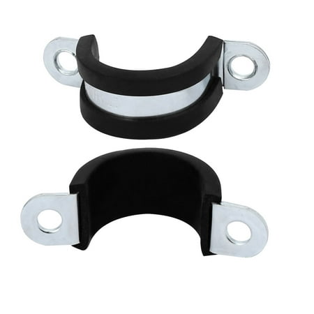 M25 EPDM Rubber Lined U Shaped Pipe Tube Strap Clamps Clips Fasteners ...