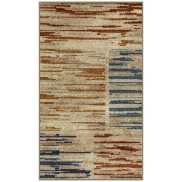 Mainstays Geometric Multicolor Stripe Blocks Indoor Accent Area Rug, 1 ...