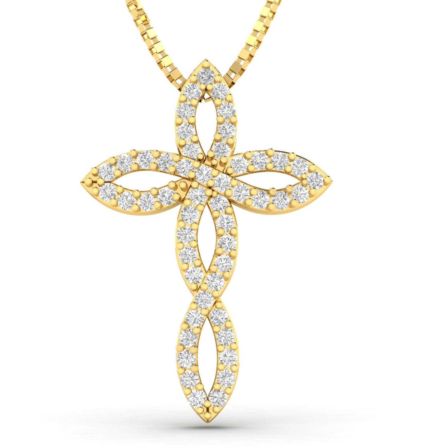 1/2ctw Diamond Infinity Cross Pendant Necklace in 10k Yellow Gold (0 ...