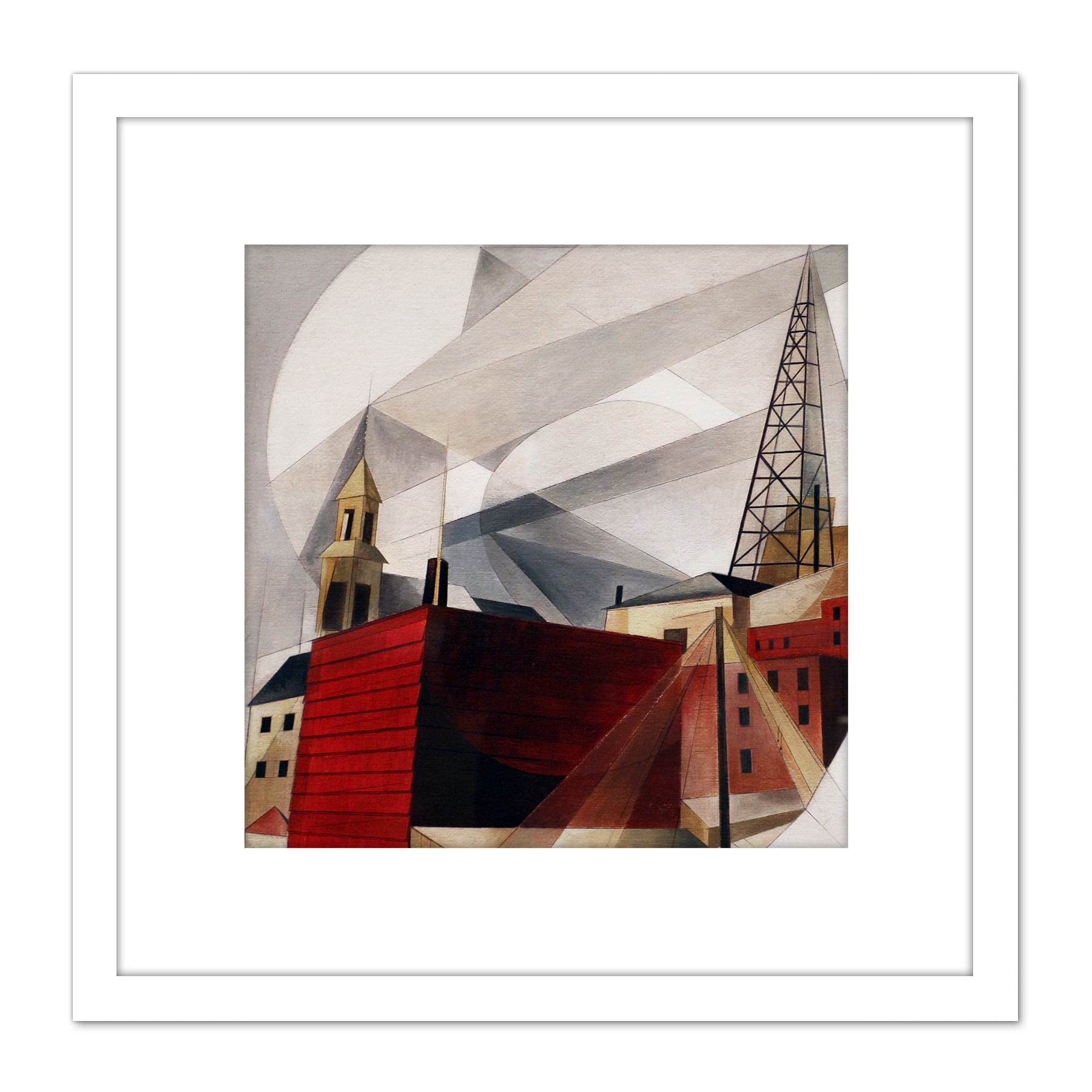 Demuth Lancaster Pa Buildings Precisionist Painting 8X8 Inch Square ...