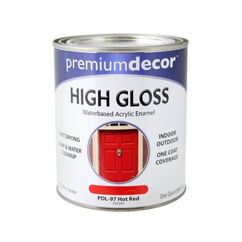 EasyCare PDL97-QT Premium Decor Hot Red Gloss Enamel Paint, Qt ...